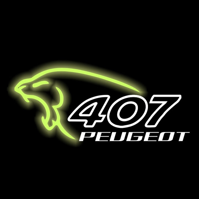 PEUGEOT 407 LOGO PROJECTOT LIGHTS (quantity 1 = 2 Logo Films /2 door l