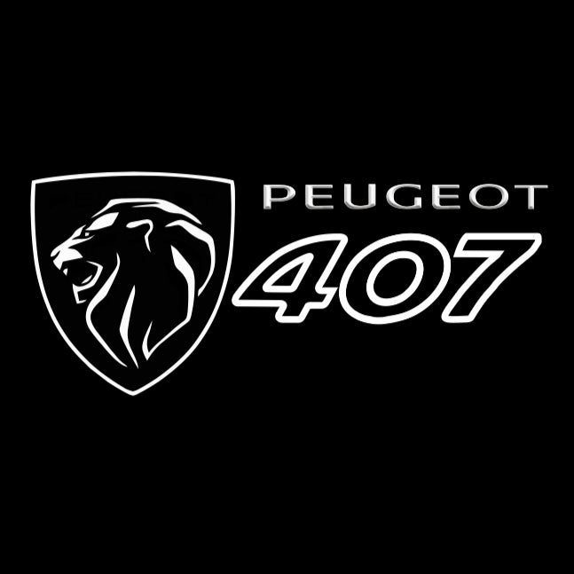 PEUGEOT 407 LOGO PROJECTOT LIGHTS (quantity 1 = 2 Logo Films /2 door l ...
