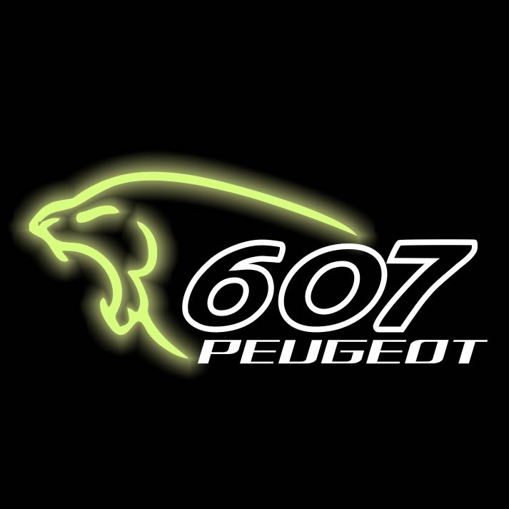 PEUGEOT 607 LOGO PROJECTOT LIGHTS (quantity 1 = 2 Logo Films /2 door l ...