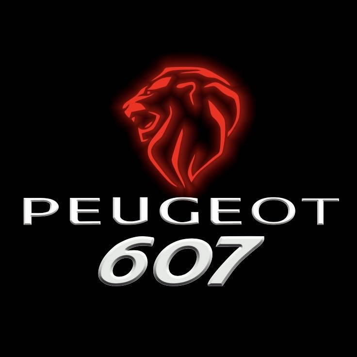 PEUGEOT 607 LOGO PROJECTOT LIGHTS (quantity 1 = 2 Logo Films /2 door l ...